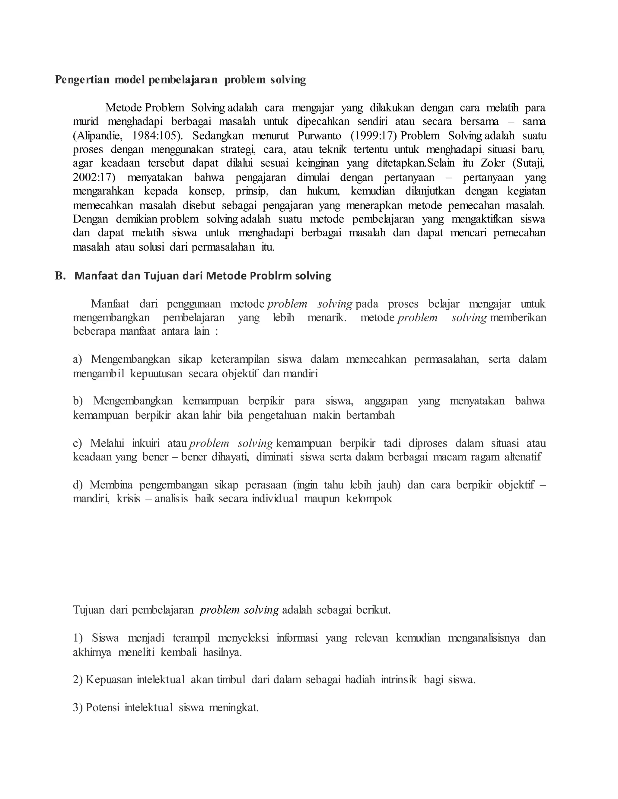 Pengertian model pembelajaran problem solving.docx