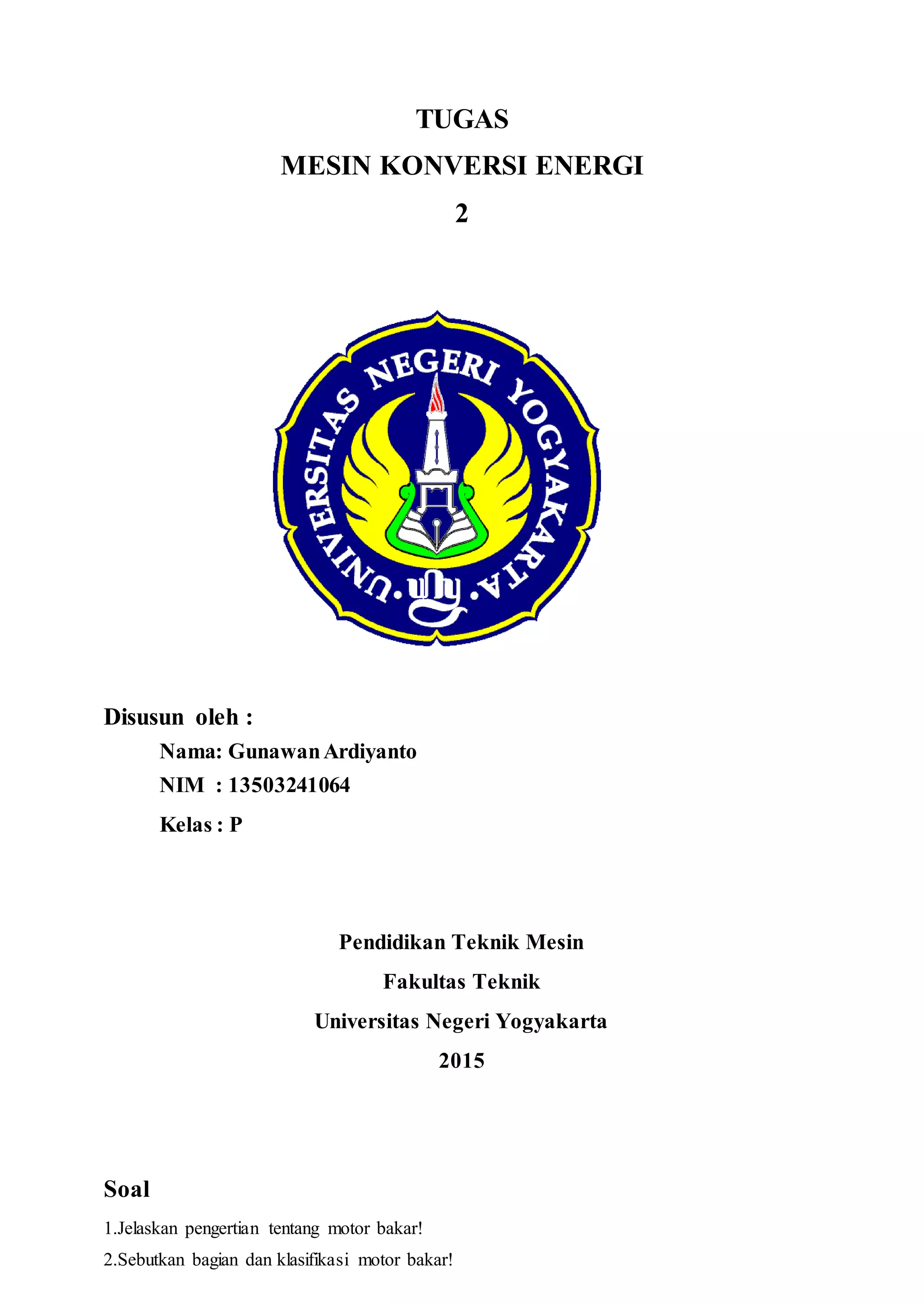 Pengertian motor bakar | DOCX