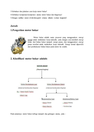 Pengertian motor bakar | DOCX