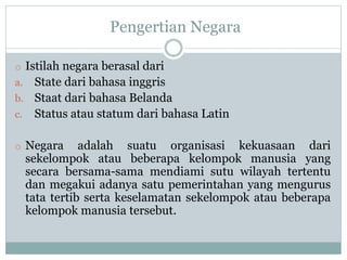 Pengertian negara | PPTX