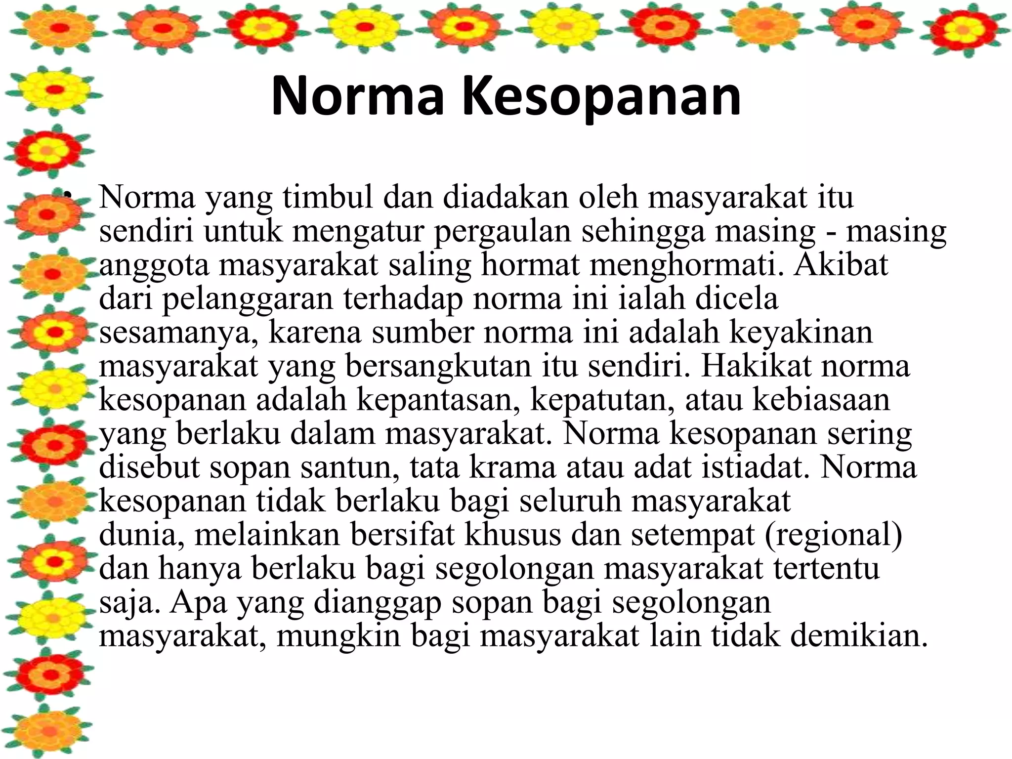 Norma-norma dalam masyarakat | PPTX