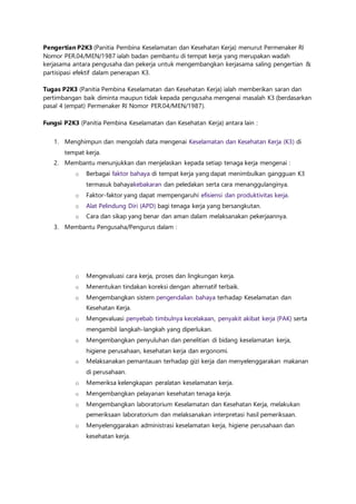Pengertian p2k3 | PDF