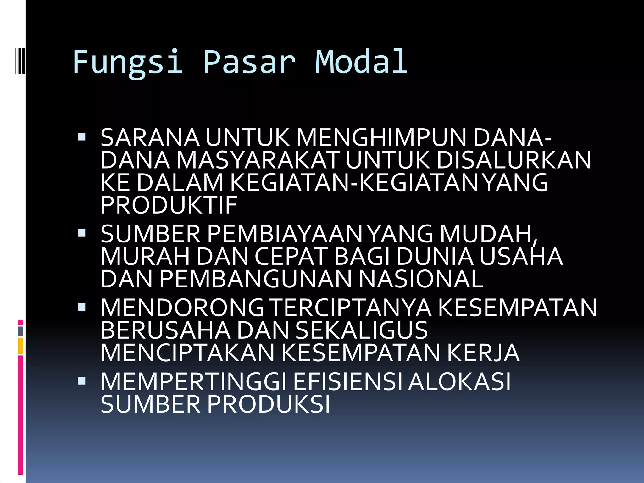 Pengertian pasar modal | PPTX