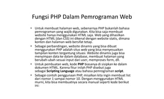 Pengertian dan fungsi dalam pemrograman web | PPT