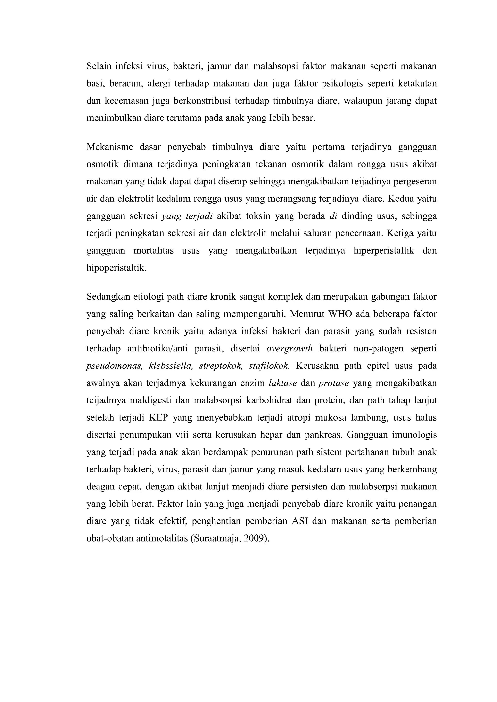 Pengertian penyakit diare dan kerangka teori nya | DOCX