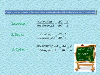 Pengertian perbandingan trigonometri | PPT