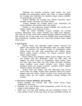 Pengertian perencanaan layanan bk 5 | DOCX
