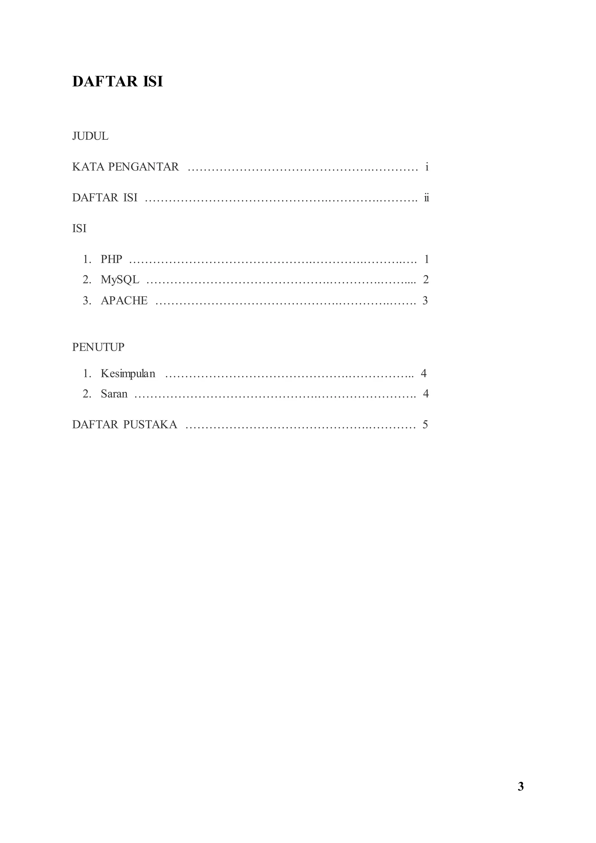 PHP, MySQL, Apache | DOCX