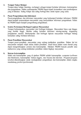 Pengertian pkbm | PDF