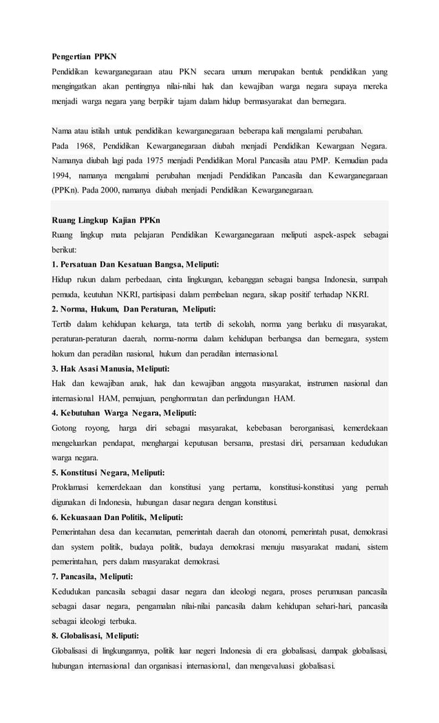 Pengertian ppkn | PDF