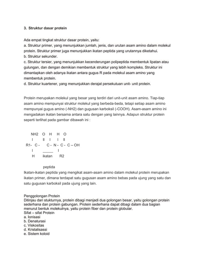 Pengertian protein | DOCX