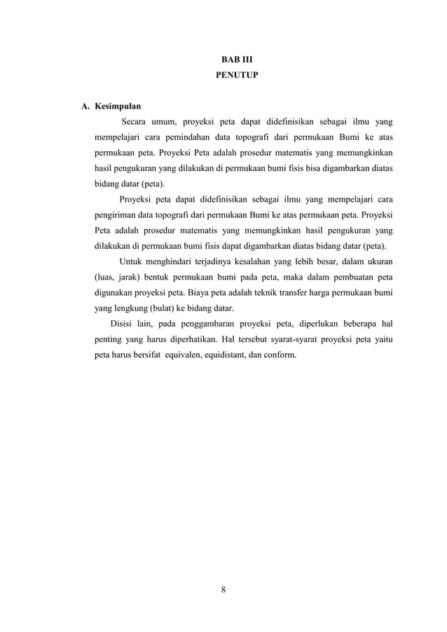 Pengertian Proyeksi Peta dan Klasifikasi Proyeksi Peta.docx