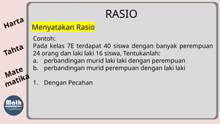 Pengertian rasio, menyatakan rasio dan rasio dengan satuan berbeda | PPT