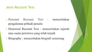 pengertian Recount text dan generik struktur.pptx