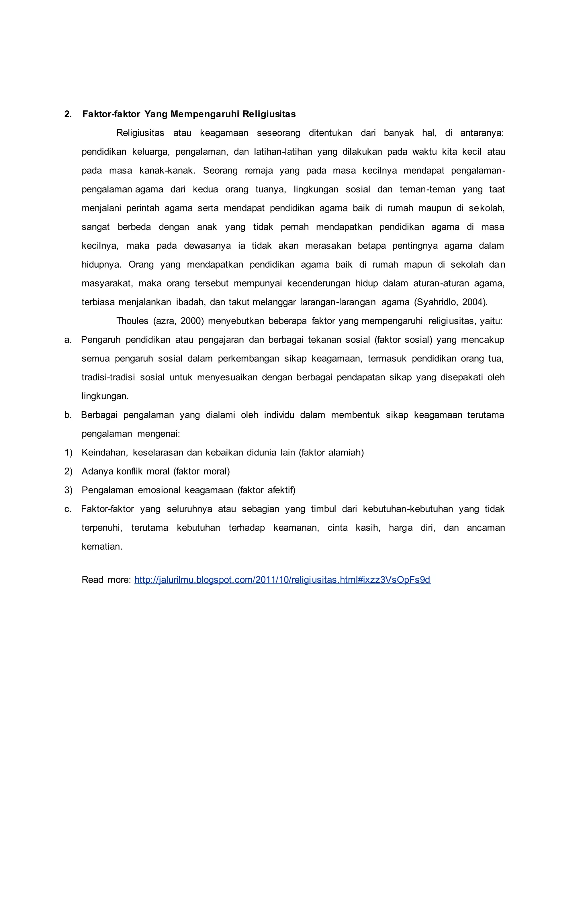 Pengertian religiusitas | DOCX