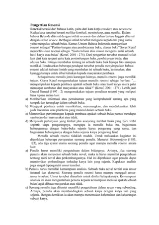 Pengertian resensi | DOC