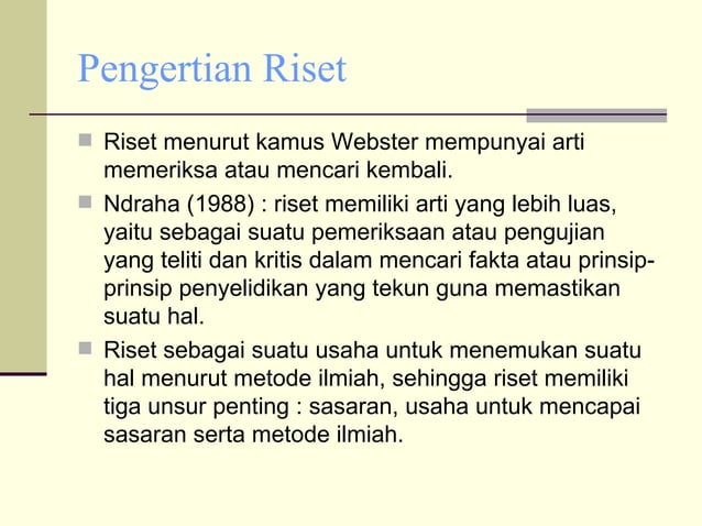 Pengertian riset | PPT