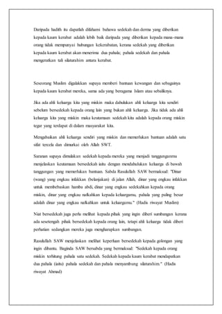 Pengertian sedekah | DOCX