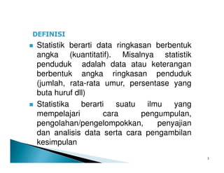 Pengertian statistik dan data | PDF