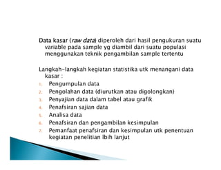Pengertian statistik dan data | PDF