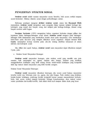 Pengertian stuktur sosial | PDF