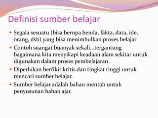 Pengertian sumber belajar | PPT