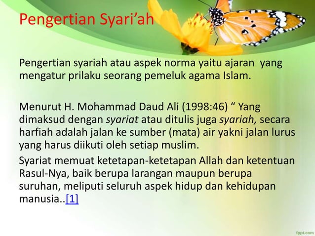 Pengertian syari’ah dan ruang lingkup syari’ah | PPTX