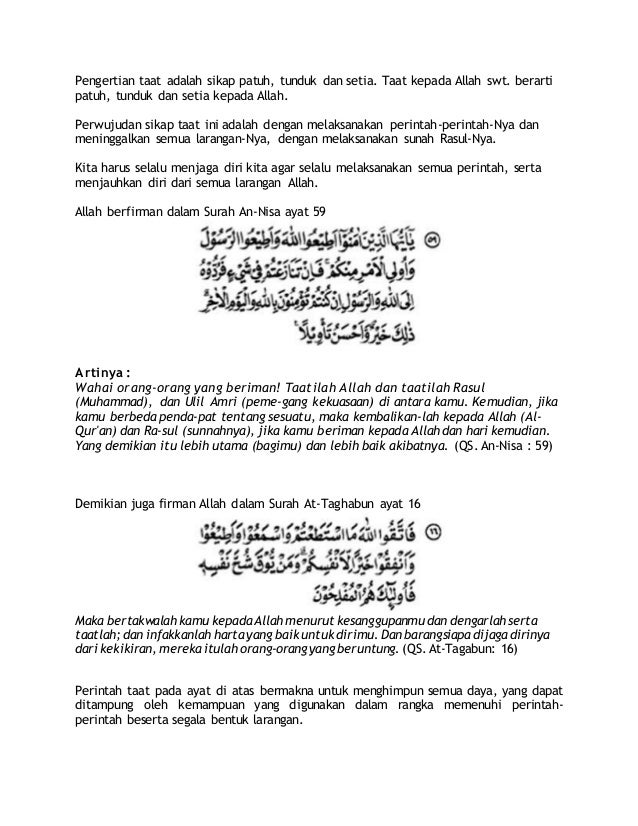 Pengertian Taat Adalah Sikap Patuh 