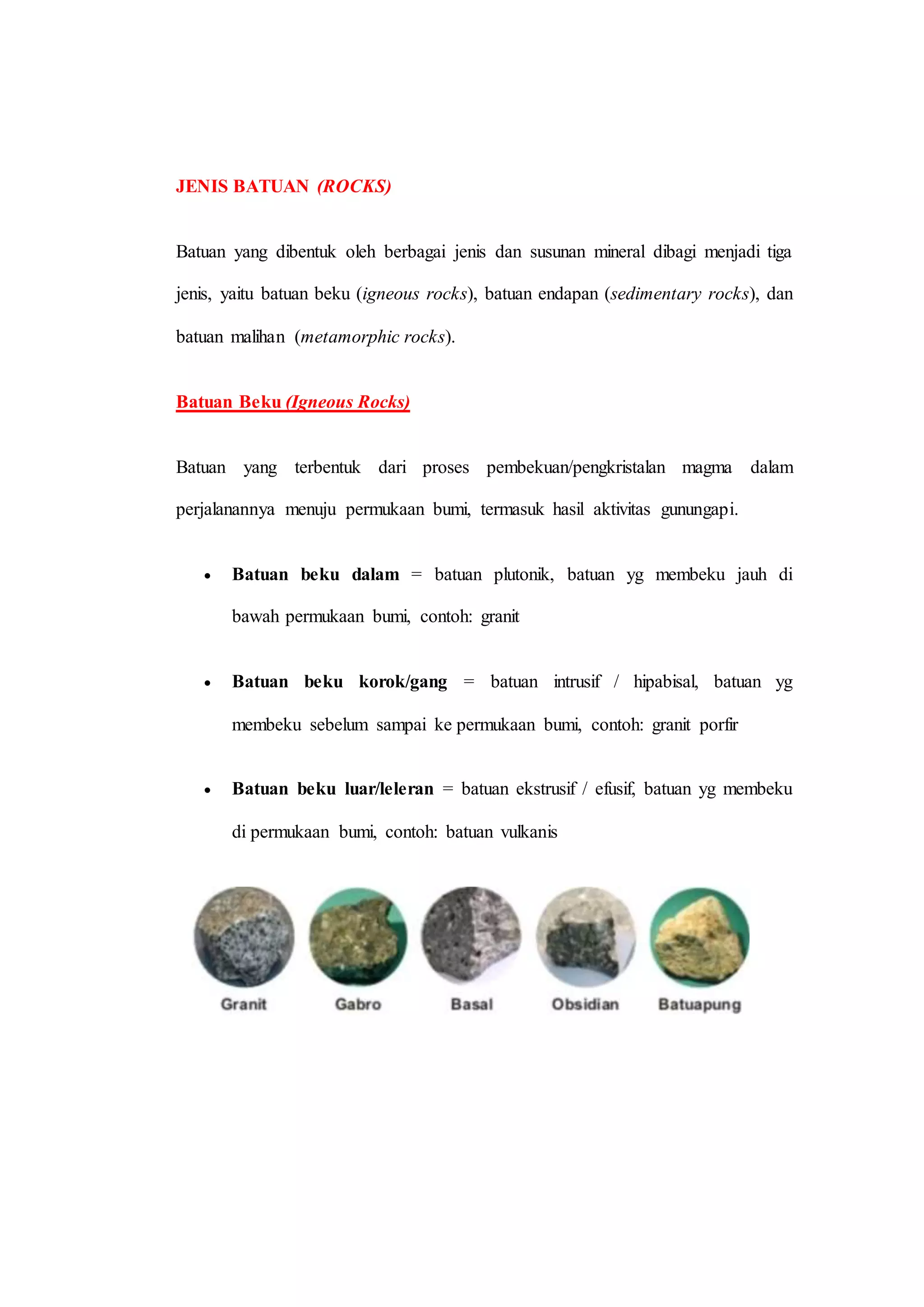Pengertian tanah dan batuan | DOC