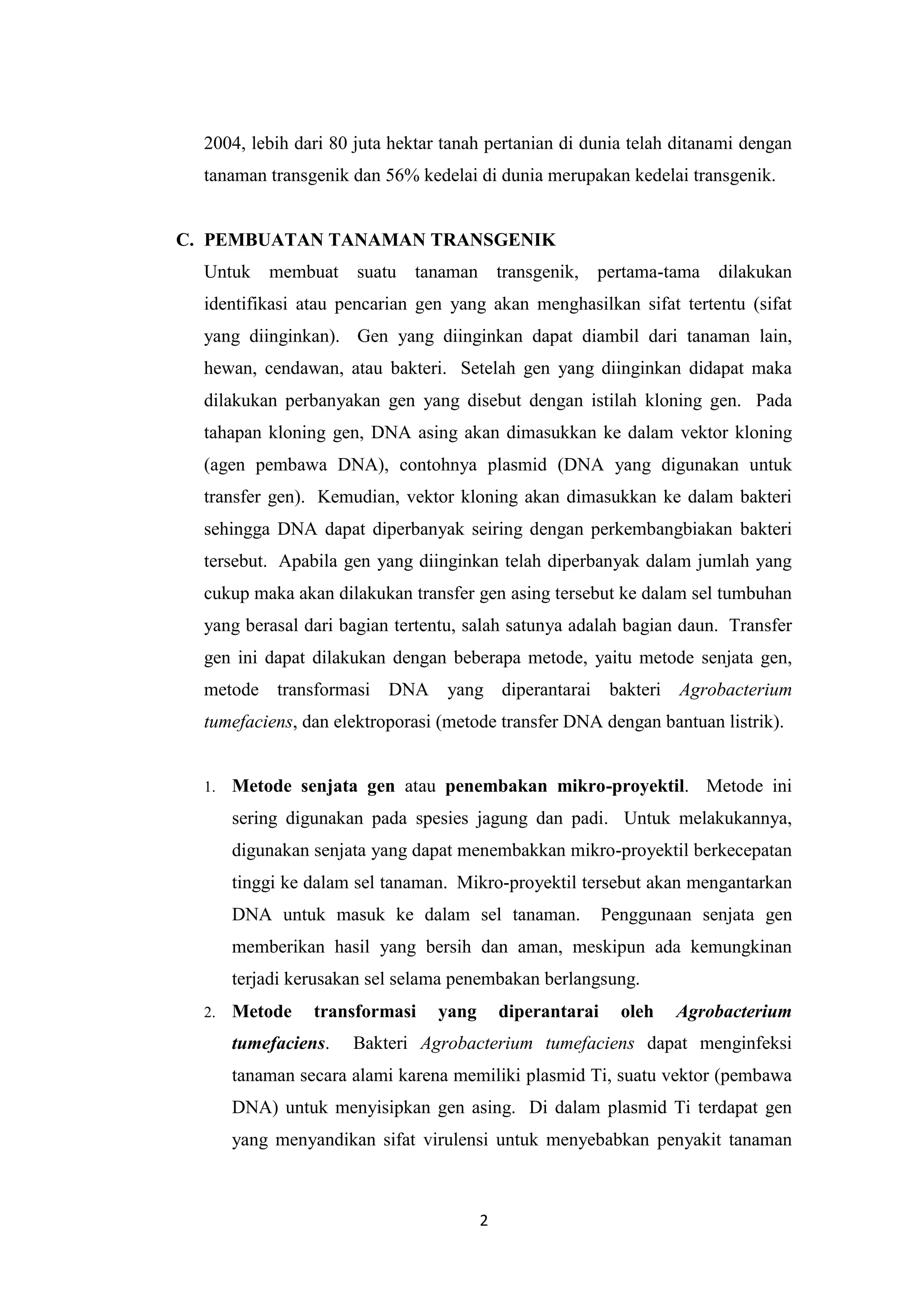 Pengertian Tanaman Transgenik Lengkap | PDF