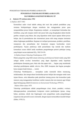 Pengertian teknologi pembelajaran | PDF