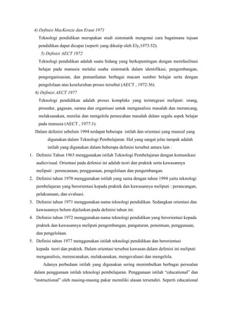 Pengertian teknologi pembelajaran | PDF