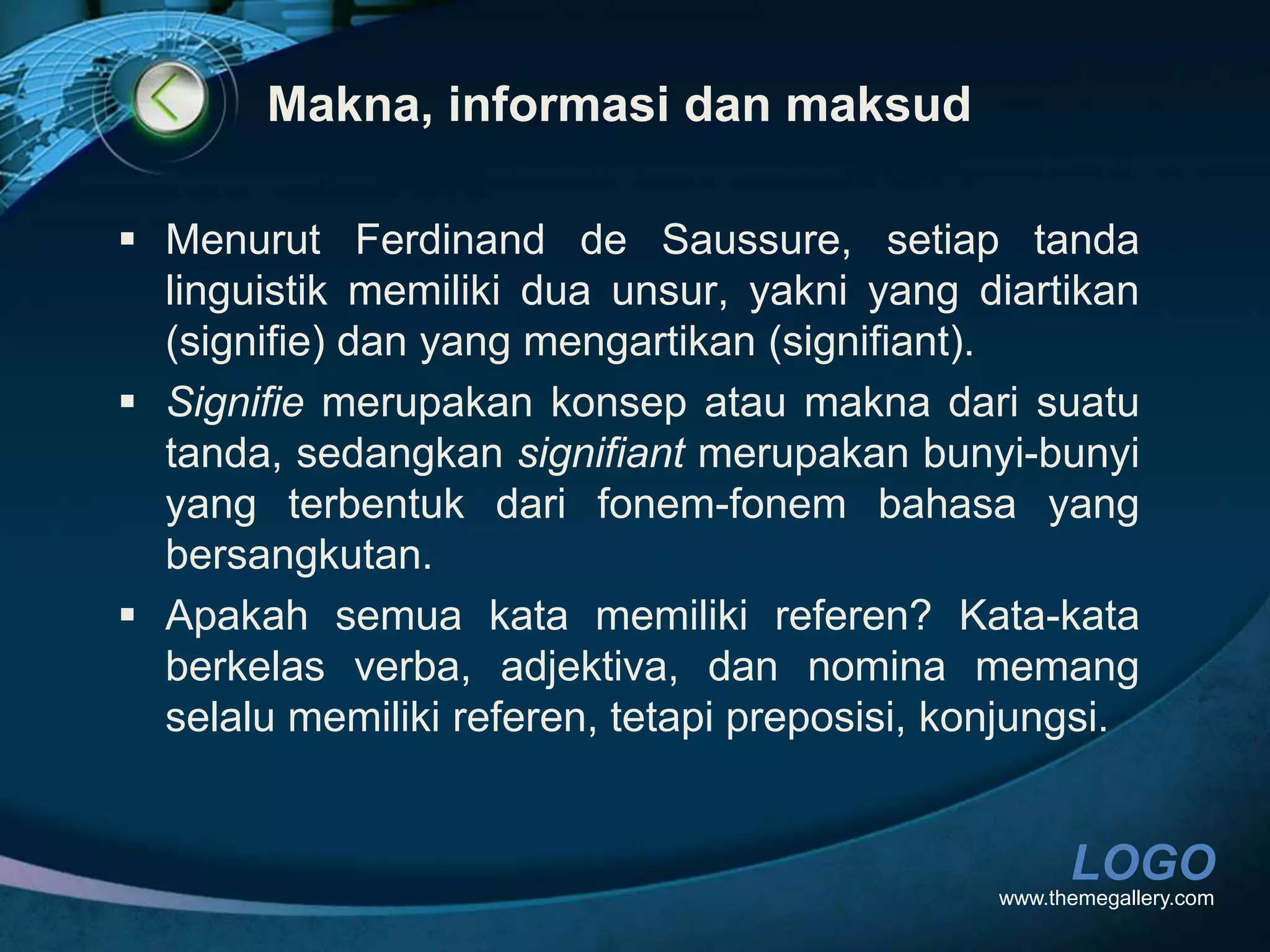 Pengertian tentang makna & teori pendekatannya | PPTX