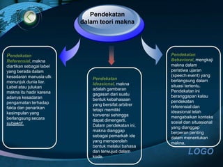 Pengertian tentang makna & teori pendekatannya | PPTX