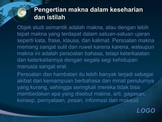 Pengertian tentang makna & teori pendekatannya | PPTX