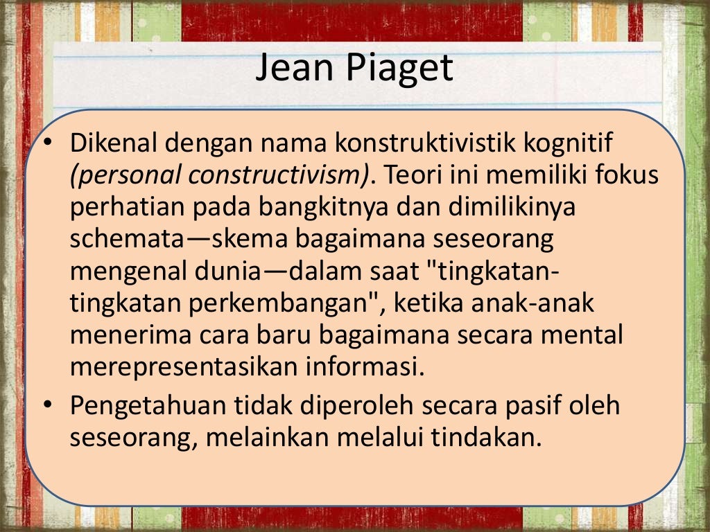 Pengertian teori belajar konstruktivistik Pengertian teori belajar konstruktivistik