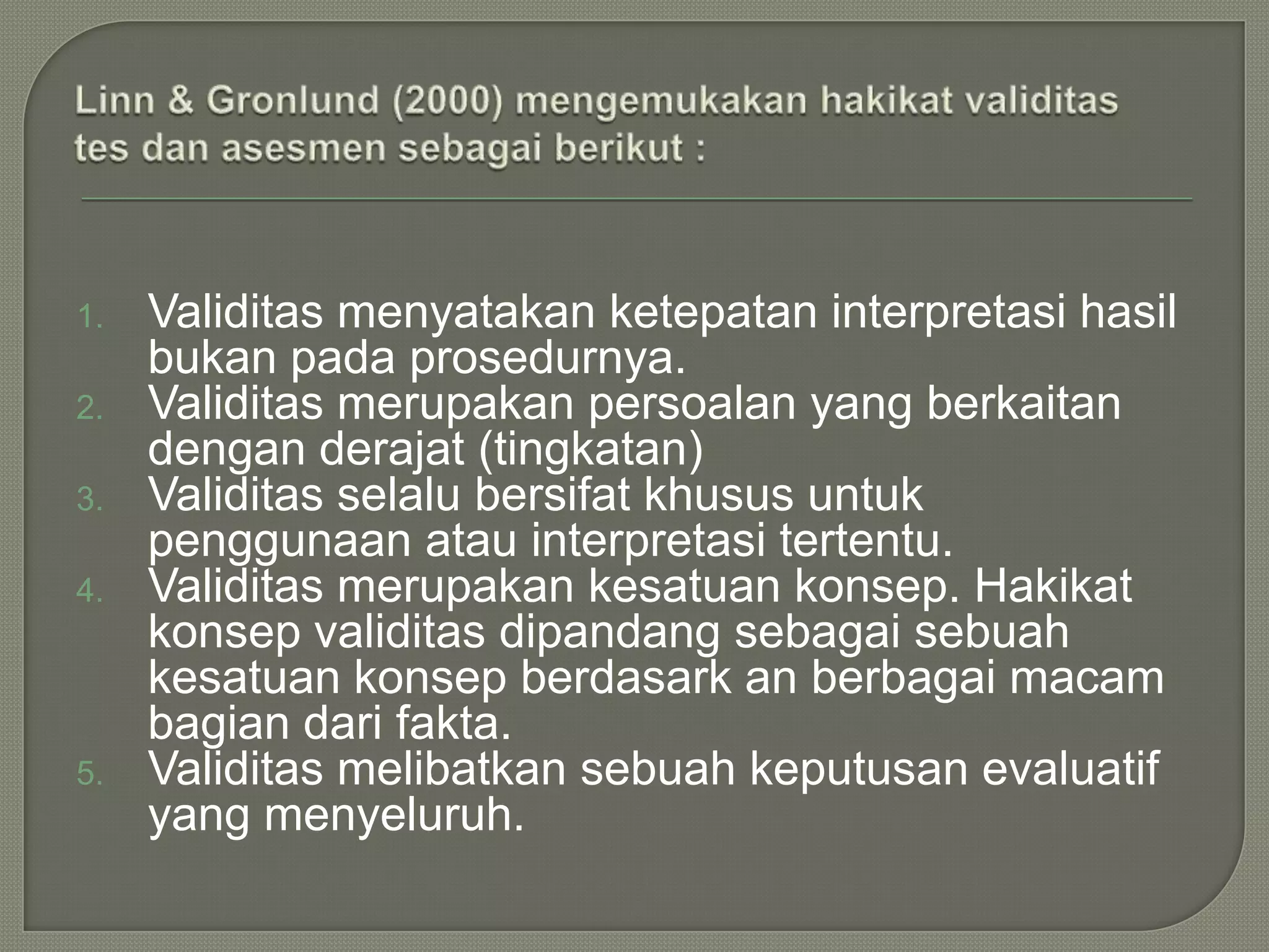 Pengertian validitas | PPTX