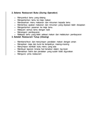 Pengertian waiter dan waitress | DOC