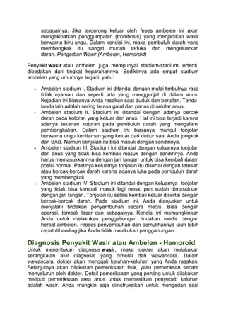 Pengertian wasir (ambeien, hemoroid) | PDF