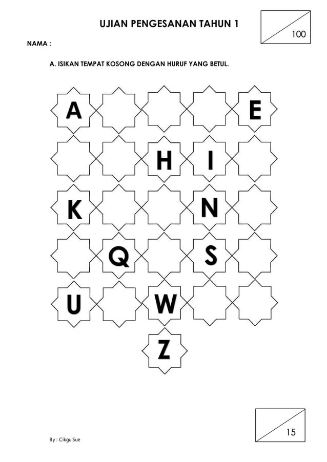 Ujian pengesanan Tahun Satu Sekolah Rendah | PDF