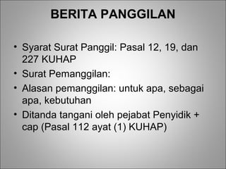 Pengetahuan dasar kuhap | PPT