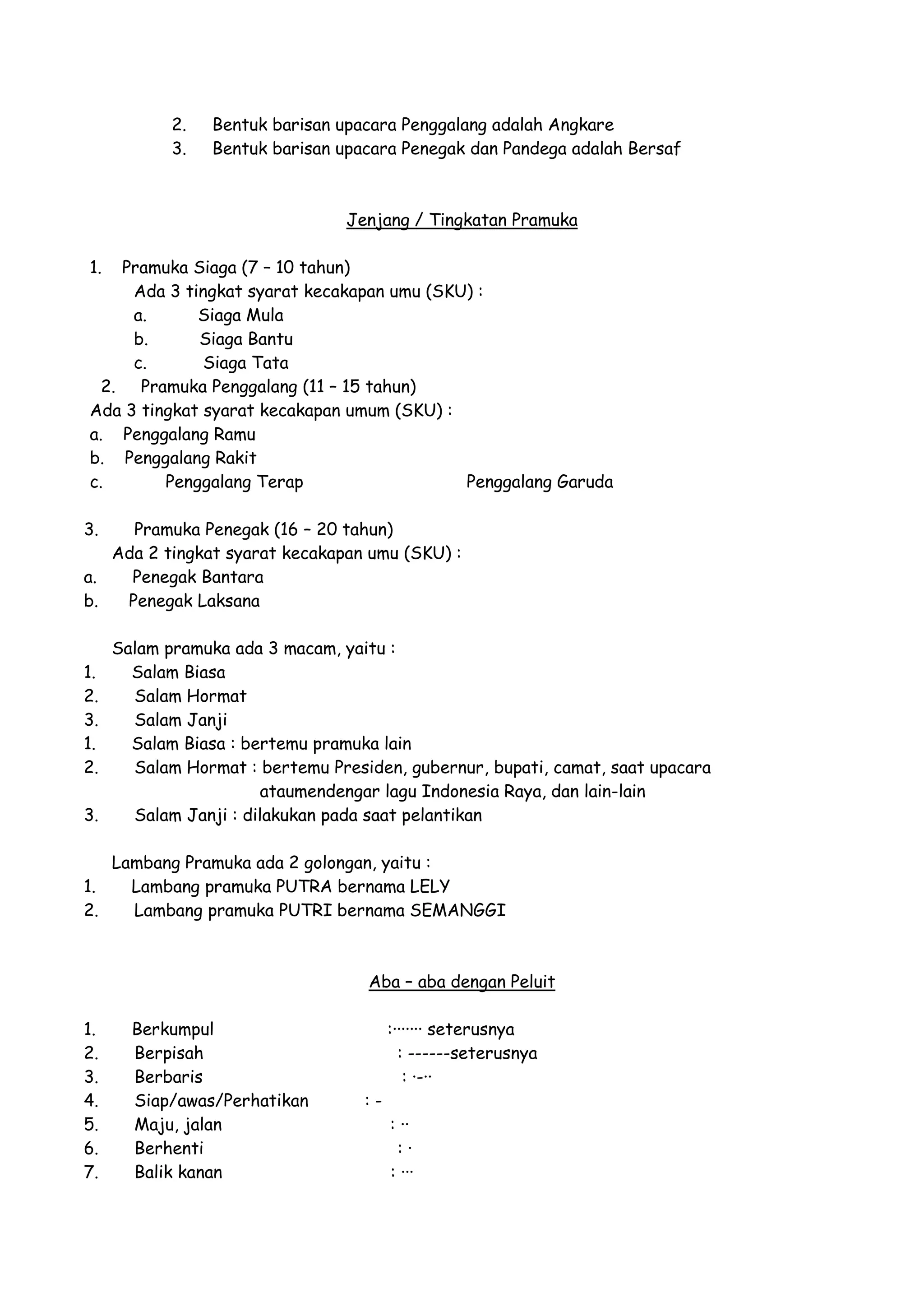 Pengetahuan pramuka | DOCX