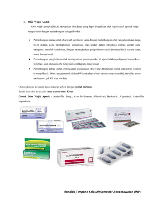 Penggolongan obat berdasarkan jenisnya | PDF