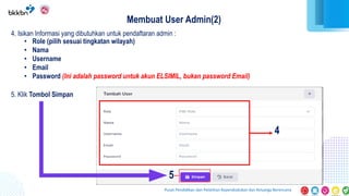 Penggunaan Aplikasi Elsimil Overview dan Registrasi admin dan TPK_2A ...