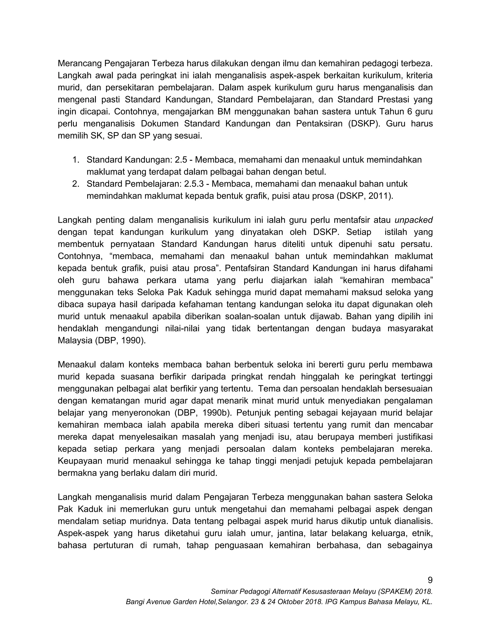 Penggunaan bahan sastera dalam pengajaran dan pembelajaran terbeza | PDF