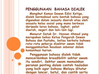 Penggunaan bahasa dalam sektor awam satu penilaian semula | PPT