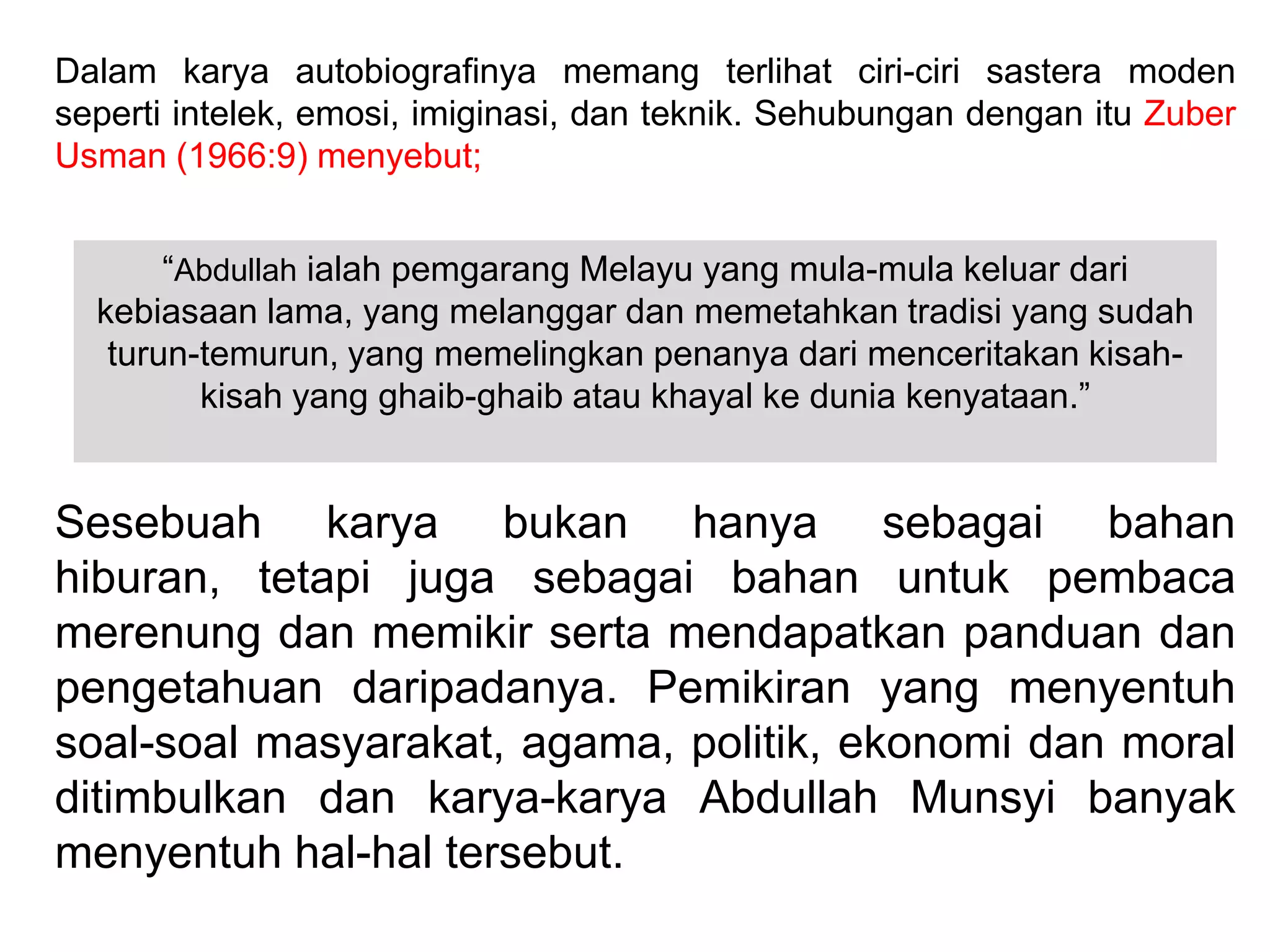 Penggunaan bahasa melayu dalam hikayat abdullah | PPTX