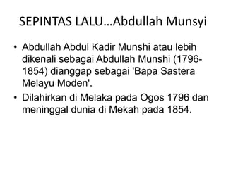 Penggunaan bahasa melayu dalam hikayat abdullah | PPTX