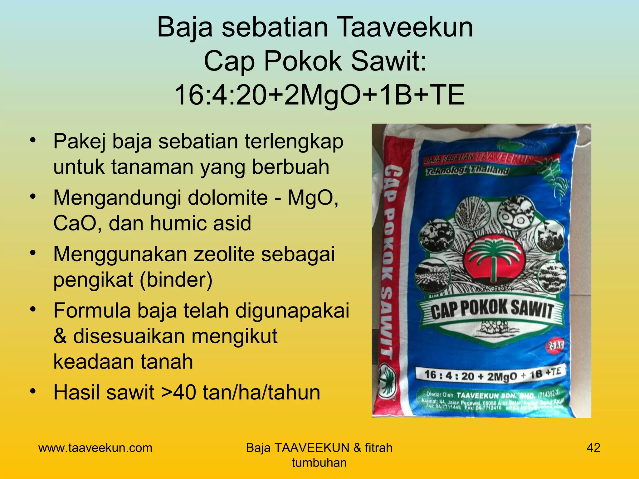 Penggunaan baja & amalan pertanian islamik untuk produktiviti tanaman ...