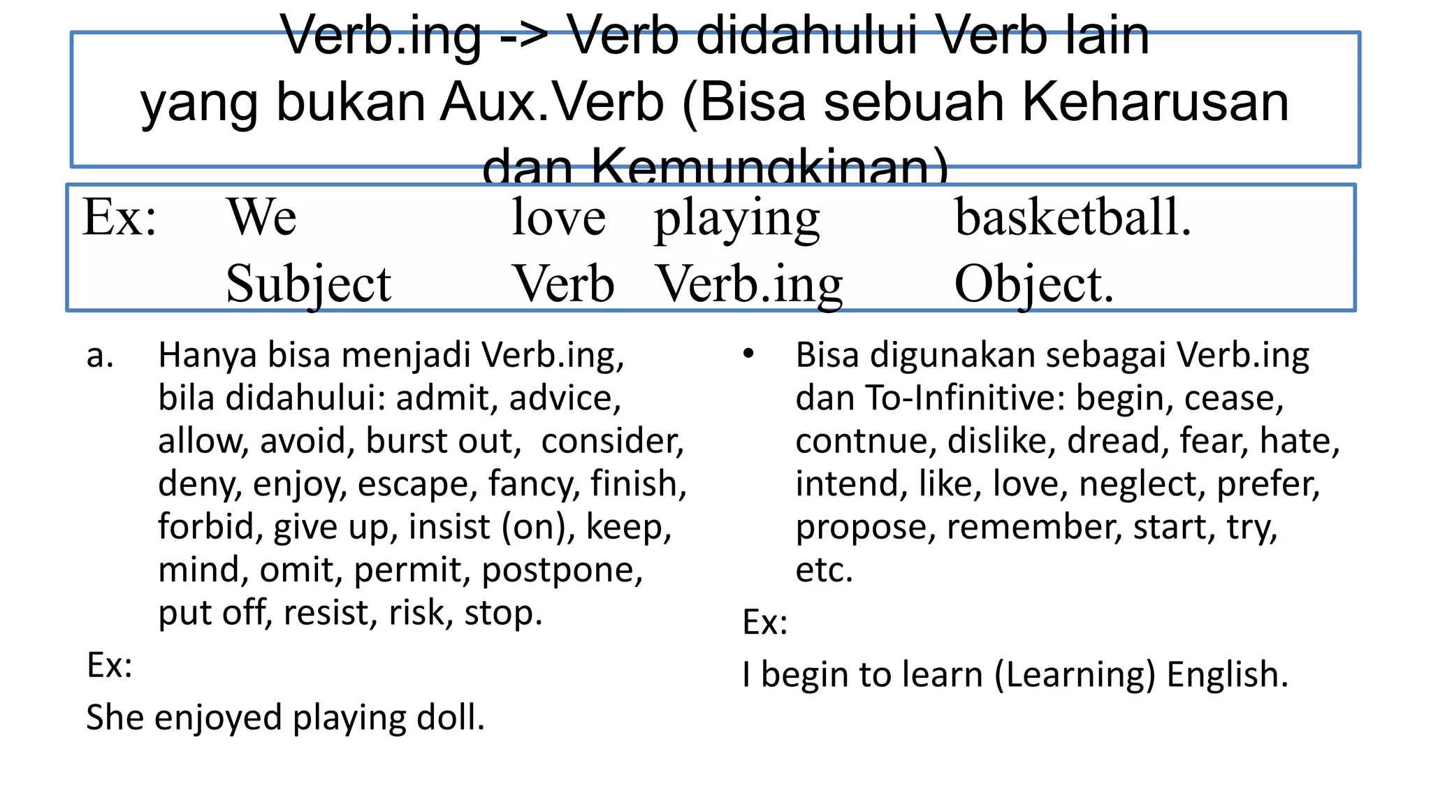 Penggunaan bentuk verb ing | PPTX